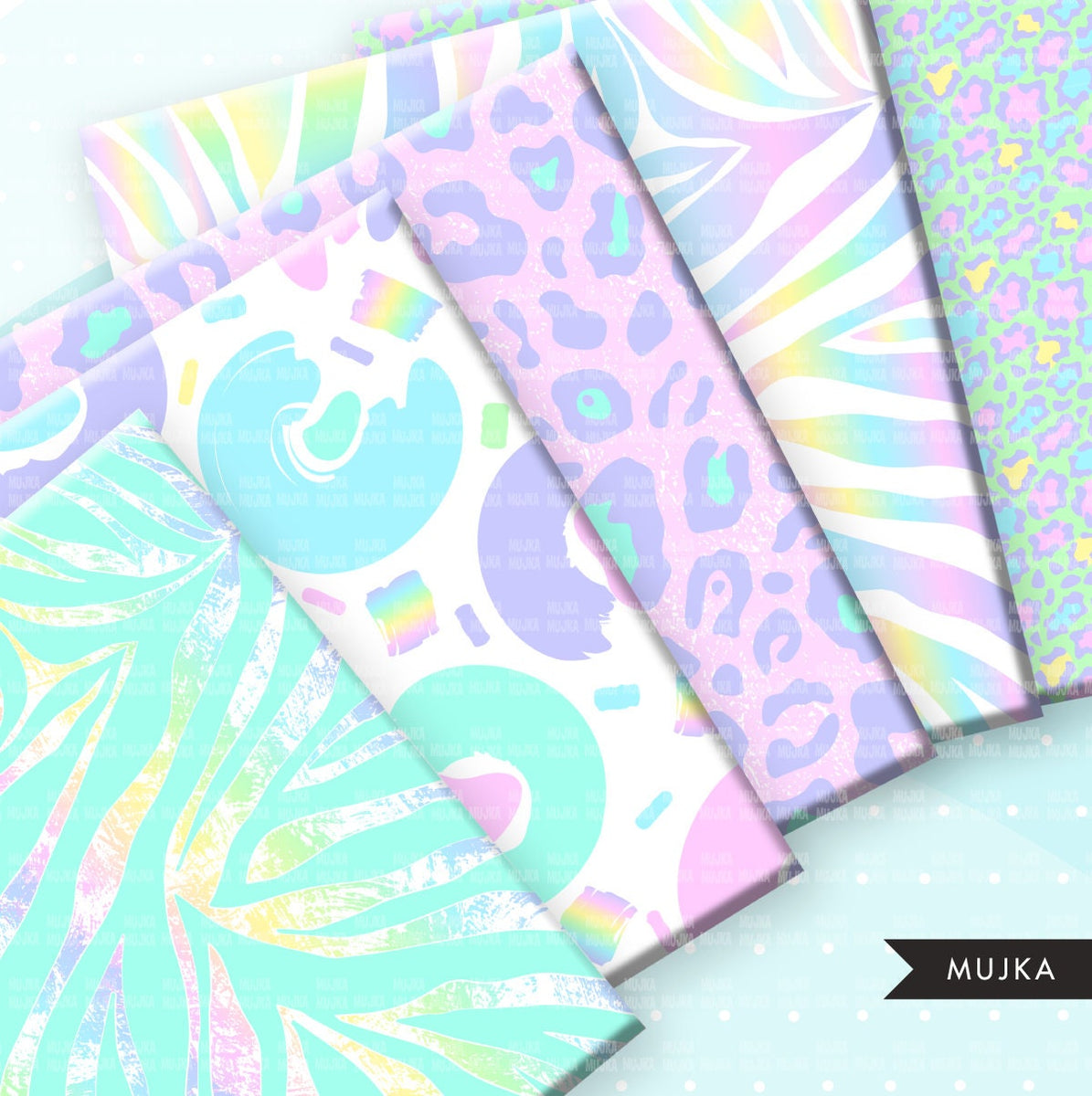 Baby Animal print Digital papers, seamless pastel pattern, zebra print ...
