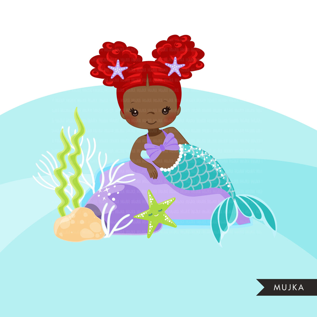 Little Mermaid clipart, mermaid PNG, mermaid sublimation graphics, bla ...