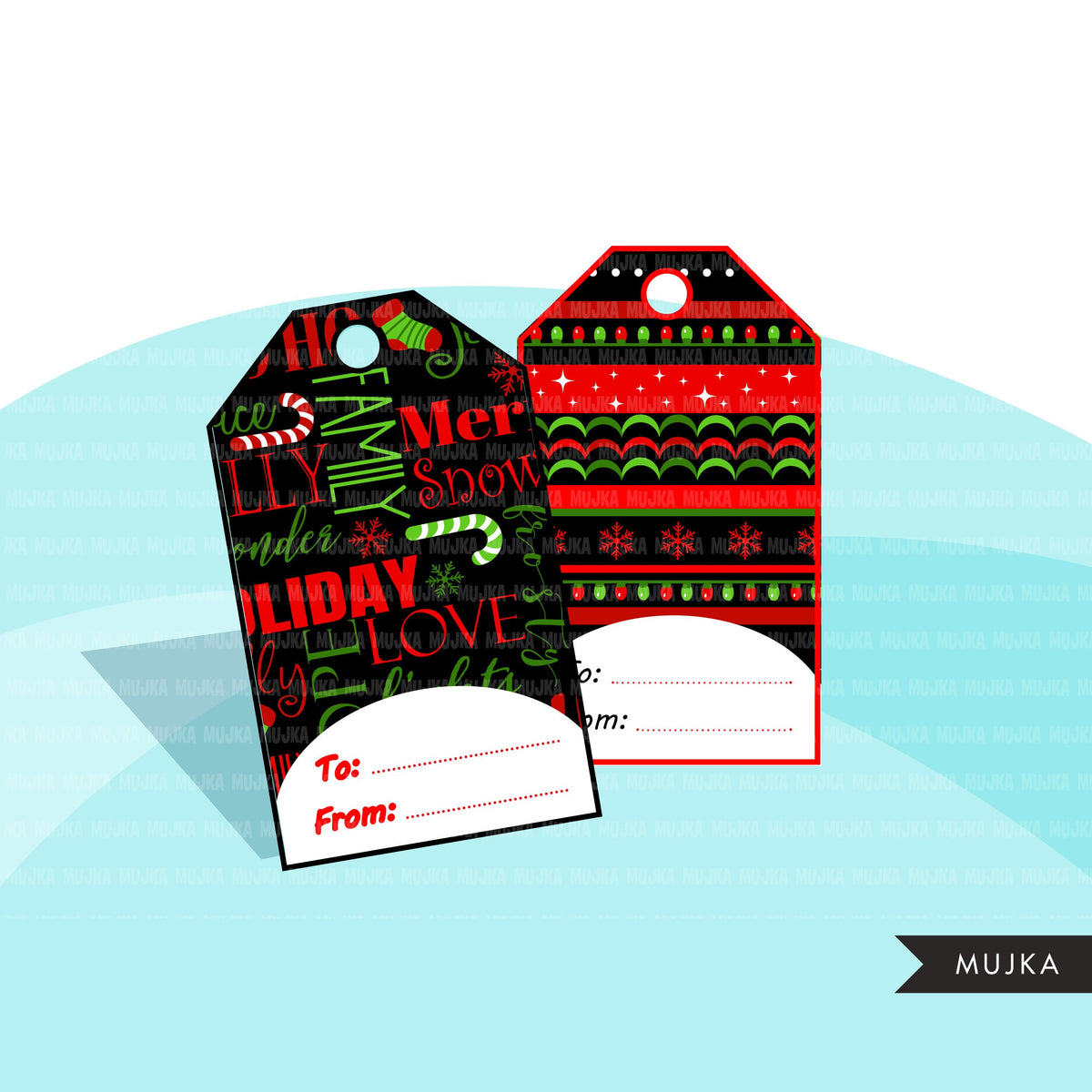 Christmas tags, printable Christmas gift tags, digital gift tags, sant ...