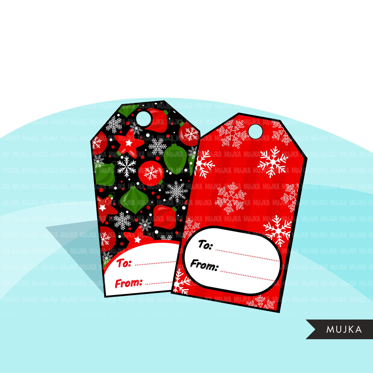 Christmas tags, printable Christmas gift tags, digital gift tags, sant ...