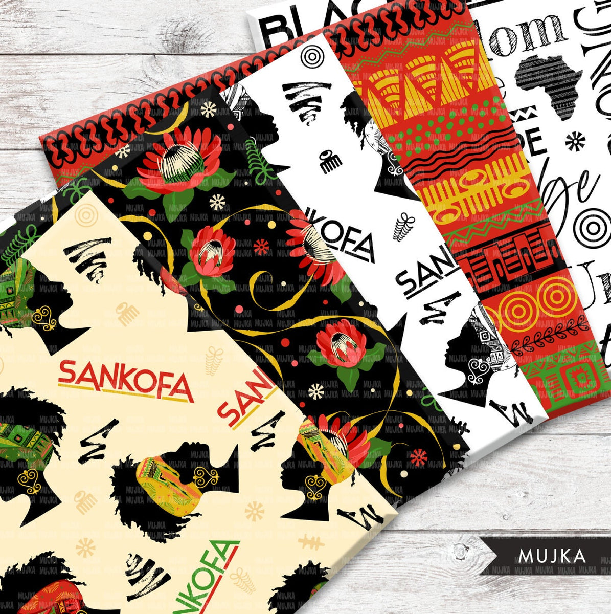 Black History digital papers, African digital papers, African patterns ...
