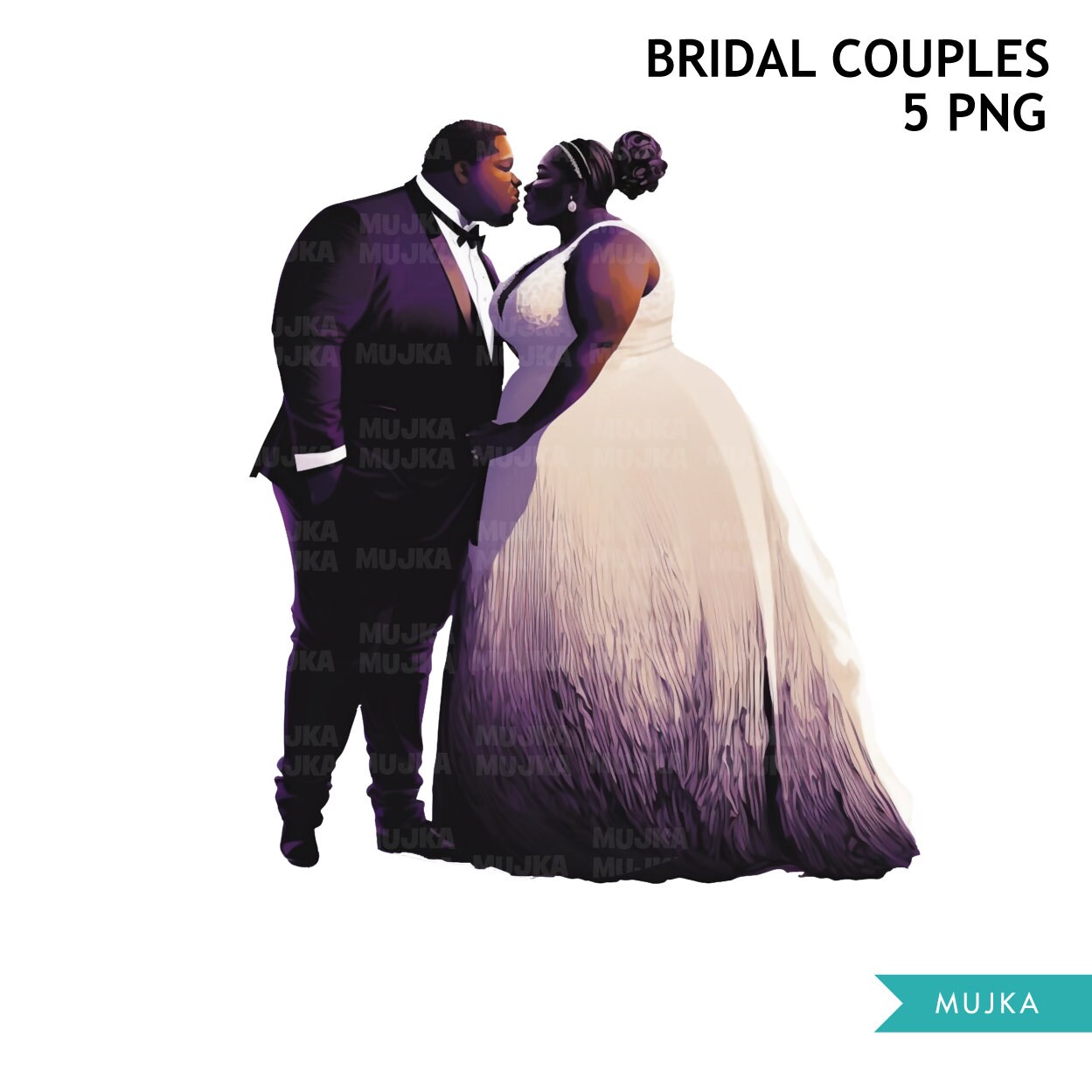 African American Bride And Groom Silhouette