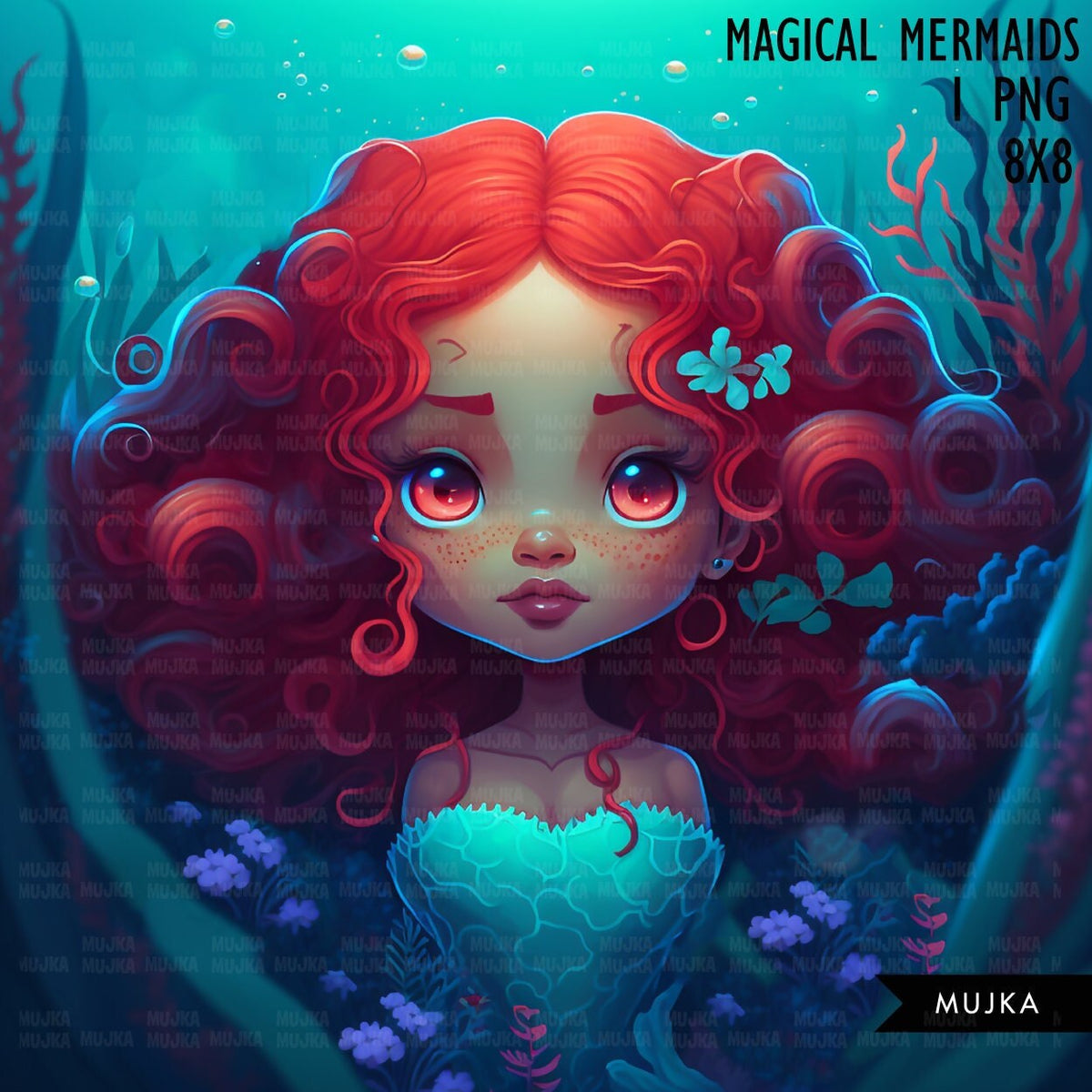 Black Mermaid wall art printable mermaid decor sublimation design cute ...