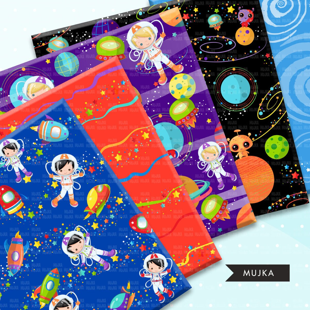 Space Digital papers, astronaut background, boy out of this space patt ...