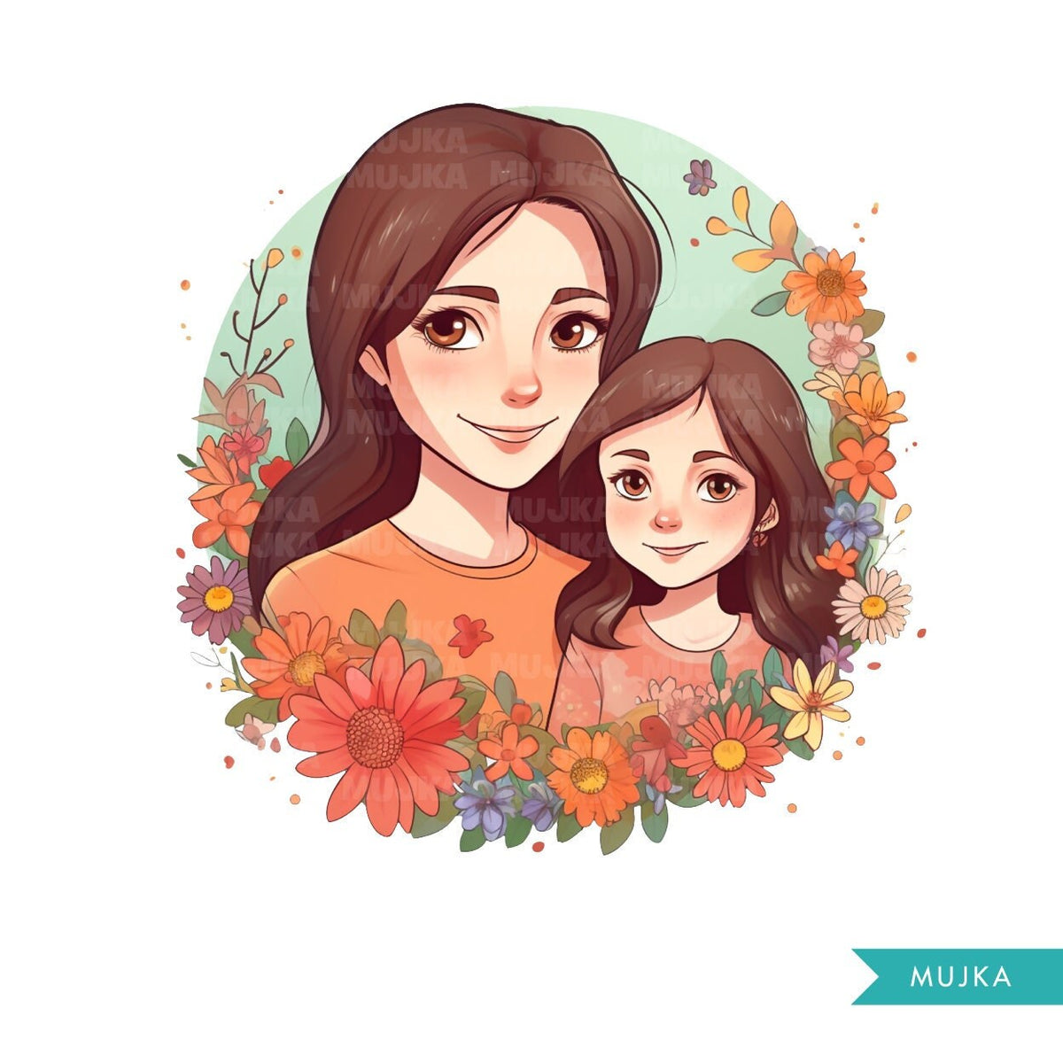 Mothers Day Png, Cute Mother's Day art, Mother and Daughter clipart, c ...