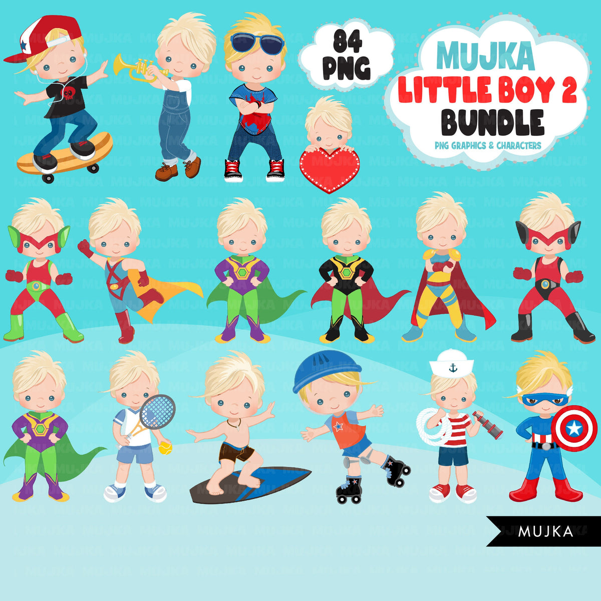 Cute boy png Bundle, Blonde boy magic, Cute boy art, little boy digita ...