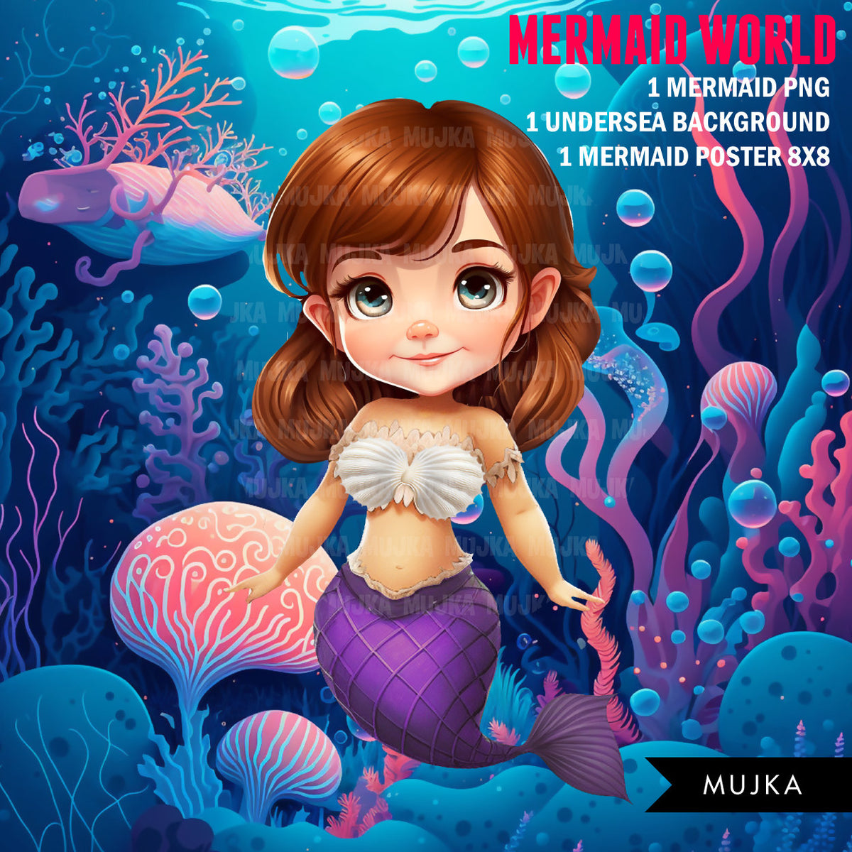 Little Mermaid png, wall art, printable mermaid decor, sublimation des ...