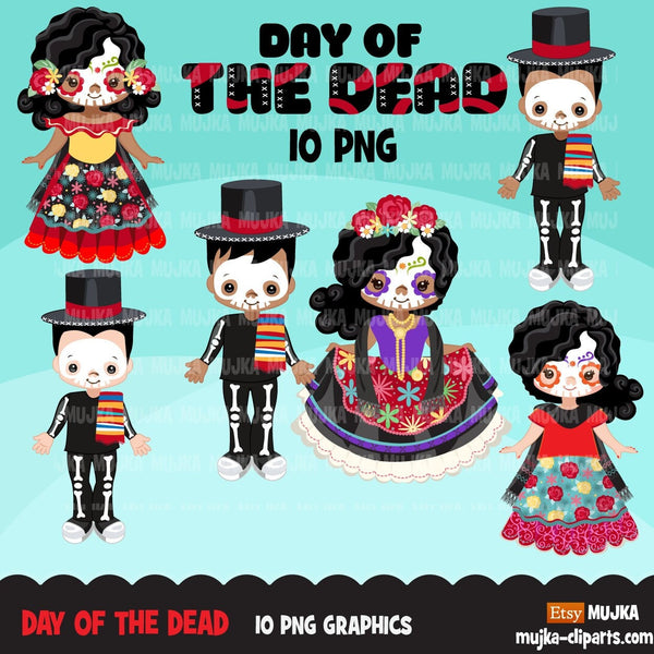 Day of the Dead PNG, Día De Los Muertos Clipart, Halloween graphics, M ...