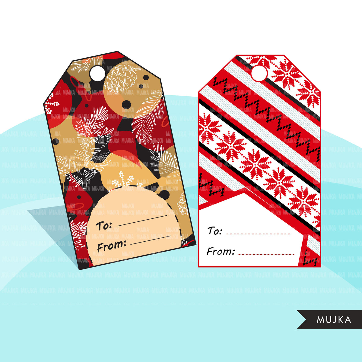 Christmas tags, printable Christmas gift tags, digital gift tags, sant ...