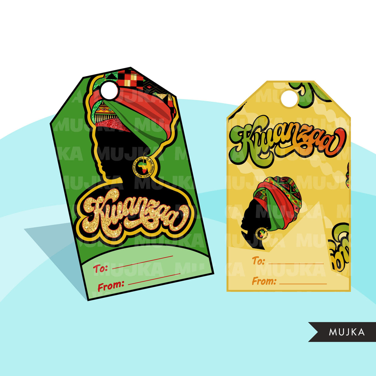 Kwanzaa tags, printable Kwanzaa holiday labels, digital PNG gift tags ...