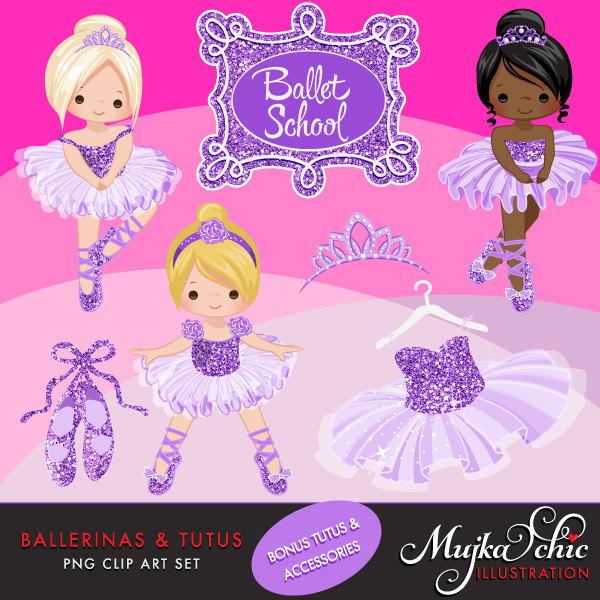 Ballerinas and Tutus Purple Glitter, Girl Clipart – MUJKA CLIPARTS